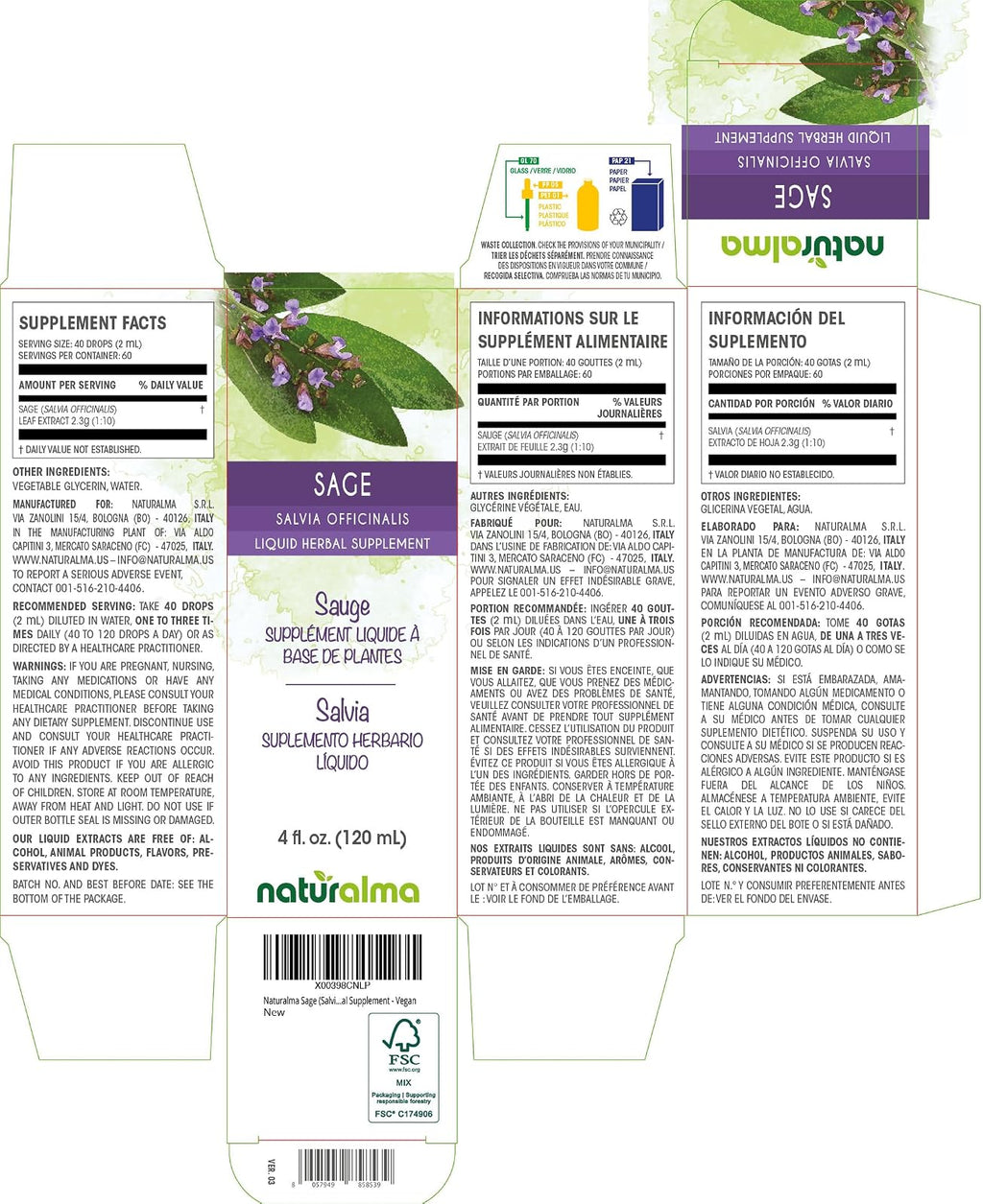 Alcohol-free sage extract for wellness