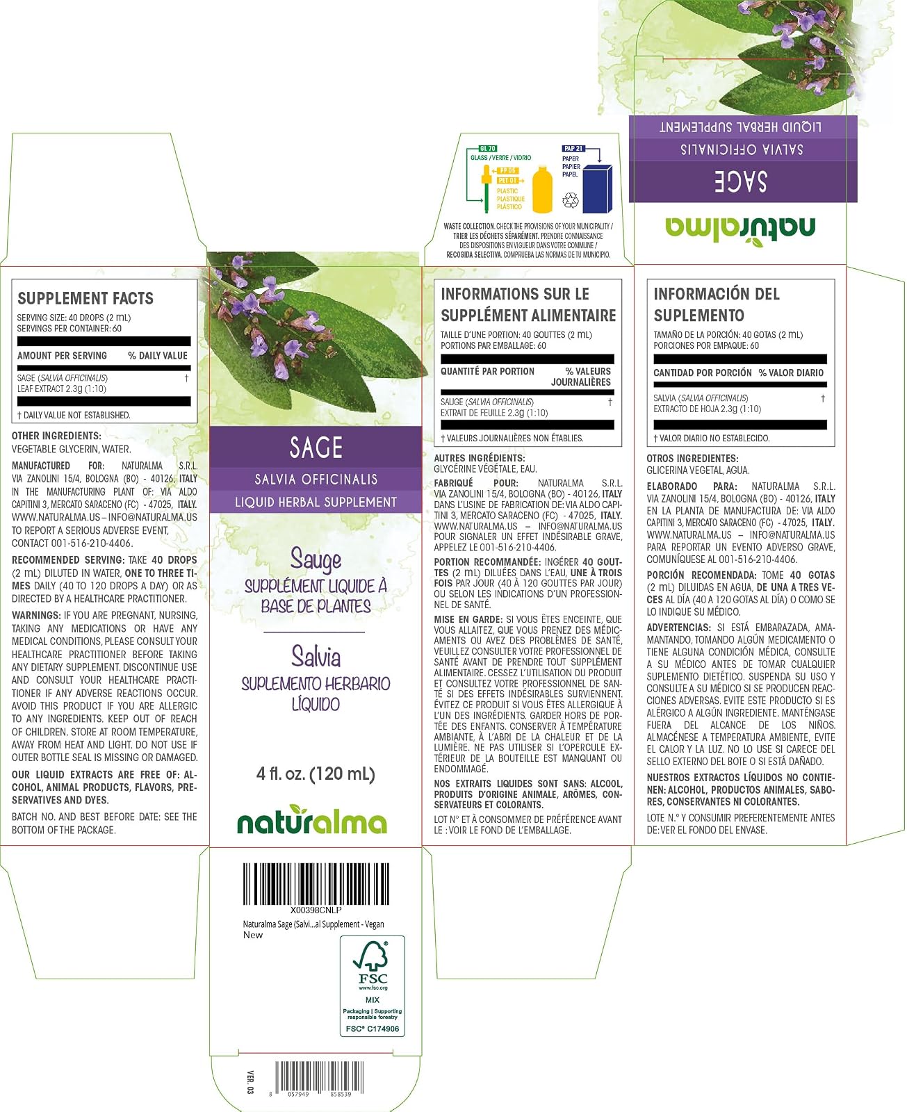 Alcohol-free sage extract for wellness
