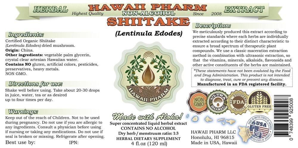 alcohol-free shiitake liquid supplement