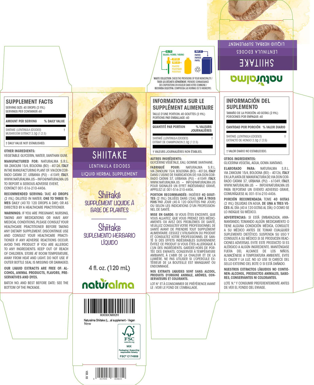 Alcohol-free shiitake mushroom extract
