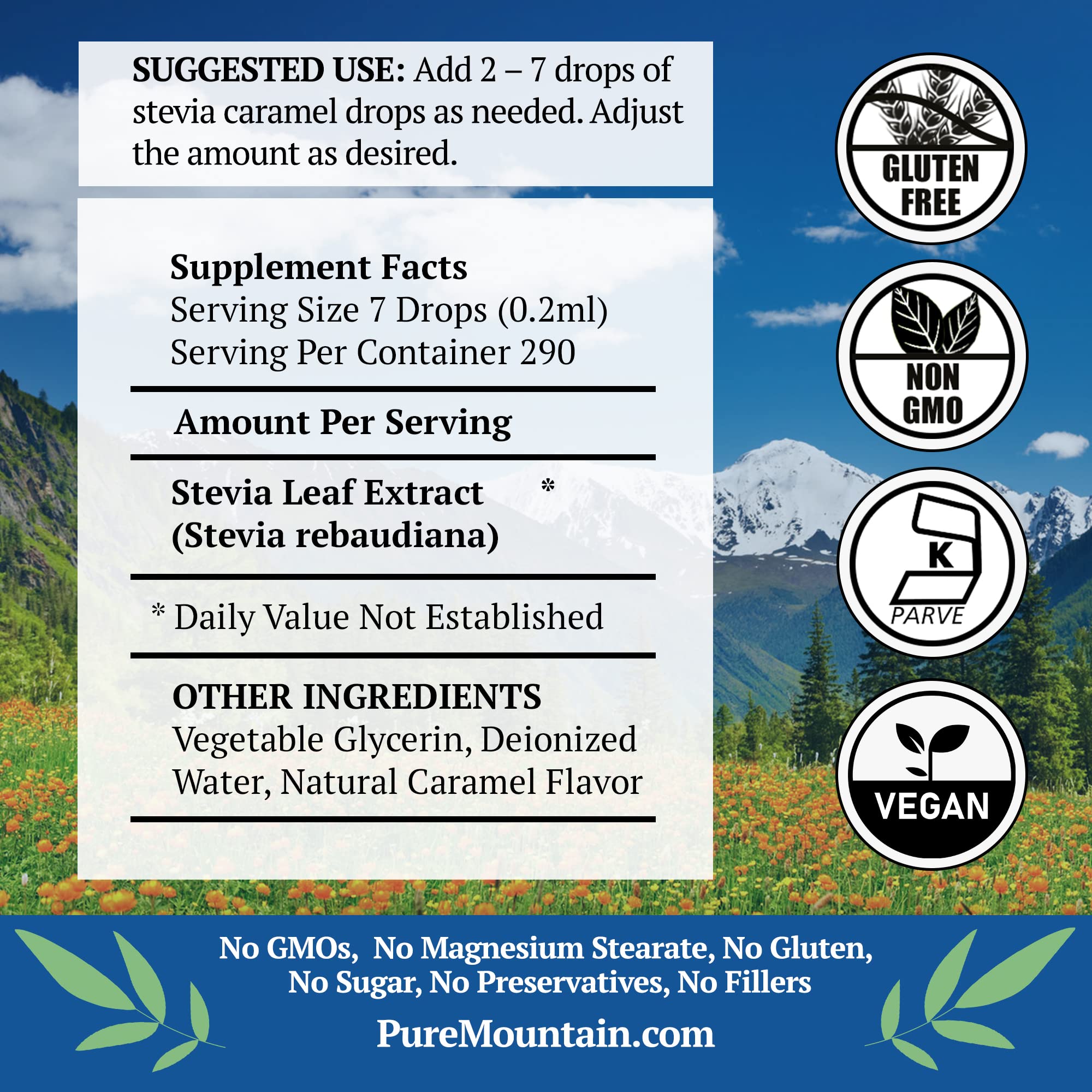 alcohol free stevia sweetener