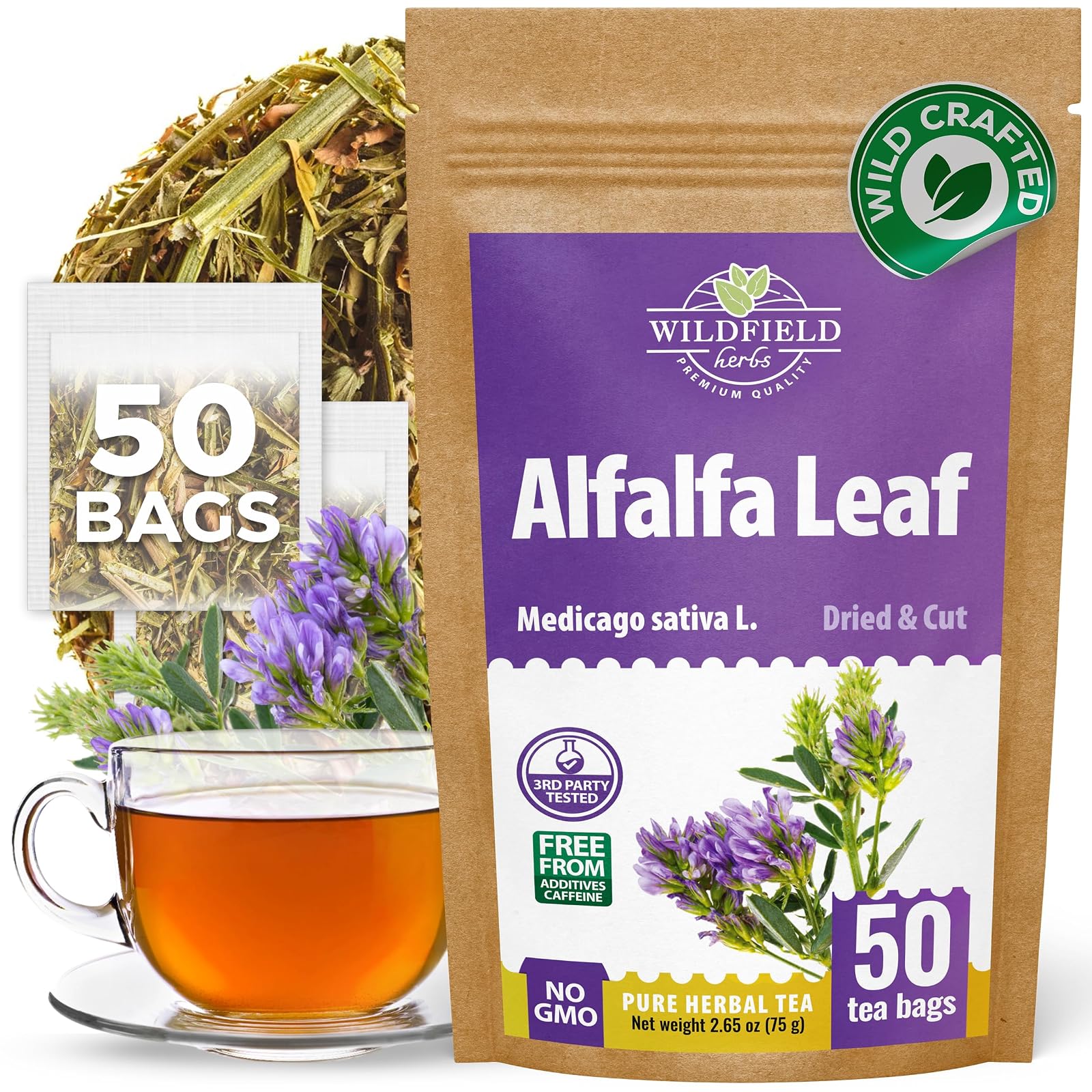 Alfalfa leaf herbal tea bags