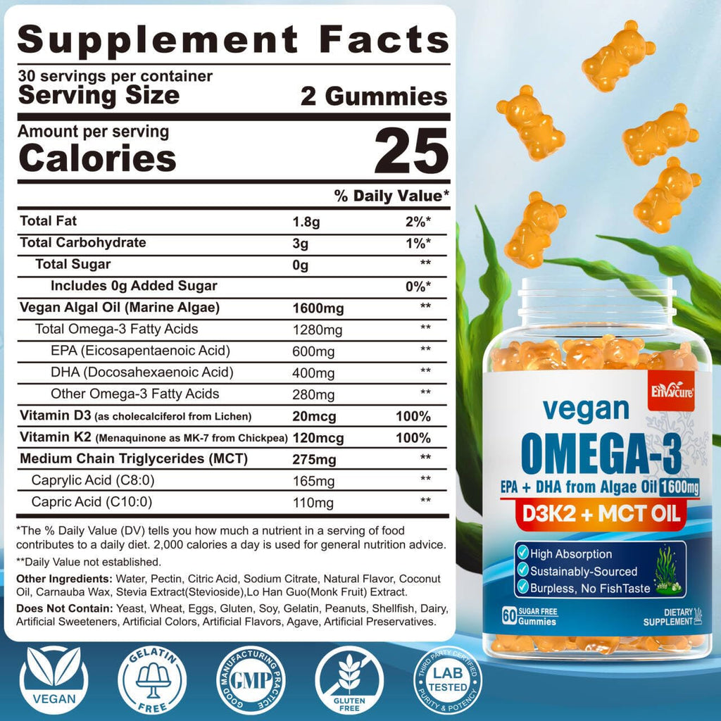 Algae omega 3 fish oil supplement