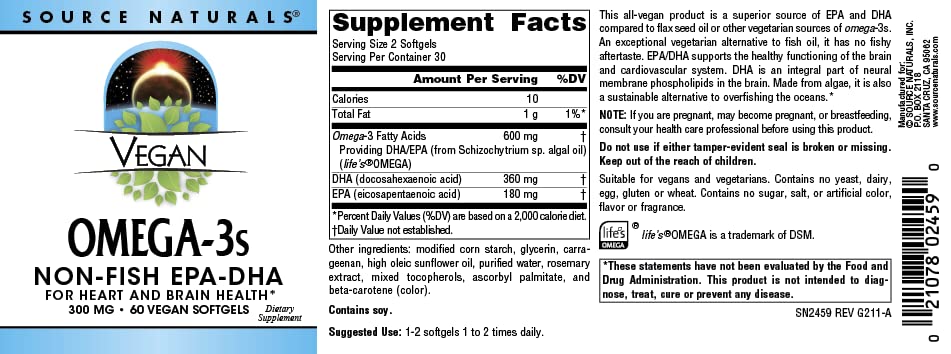 algae omega 3 vegan supplement