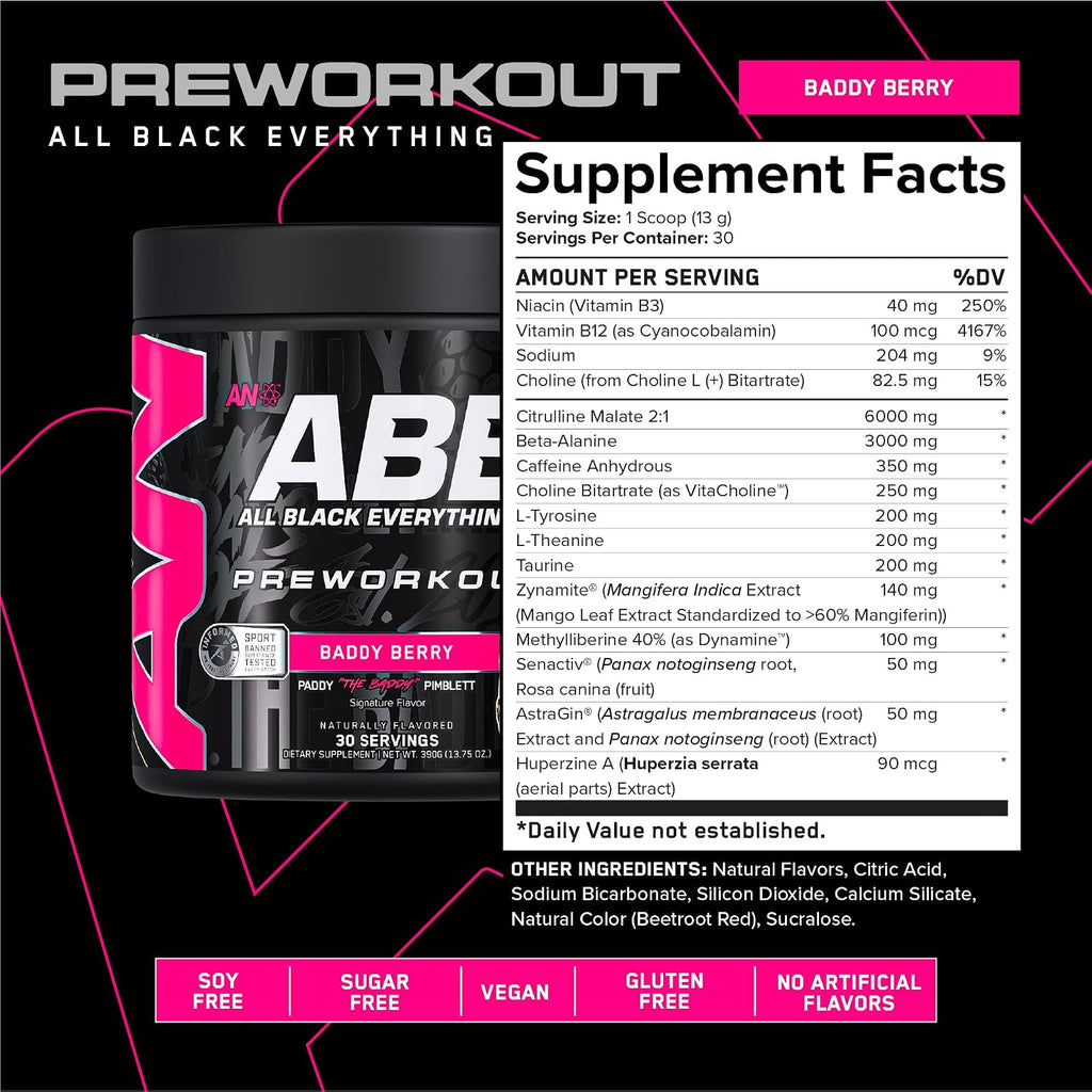 All Black Everything pre-workout for muscle pump