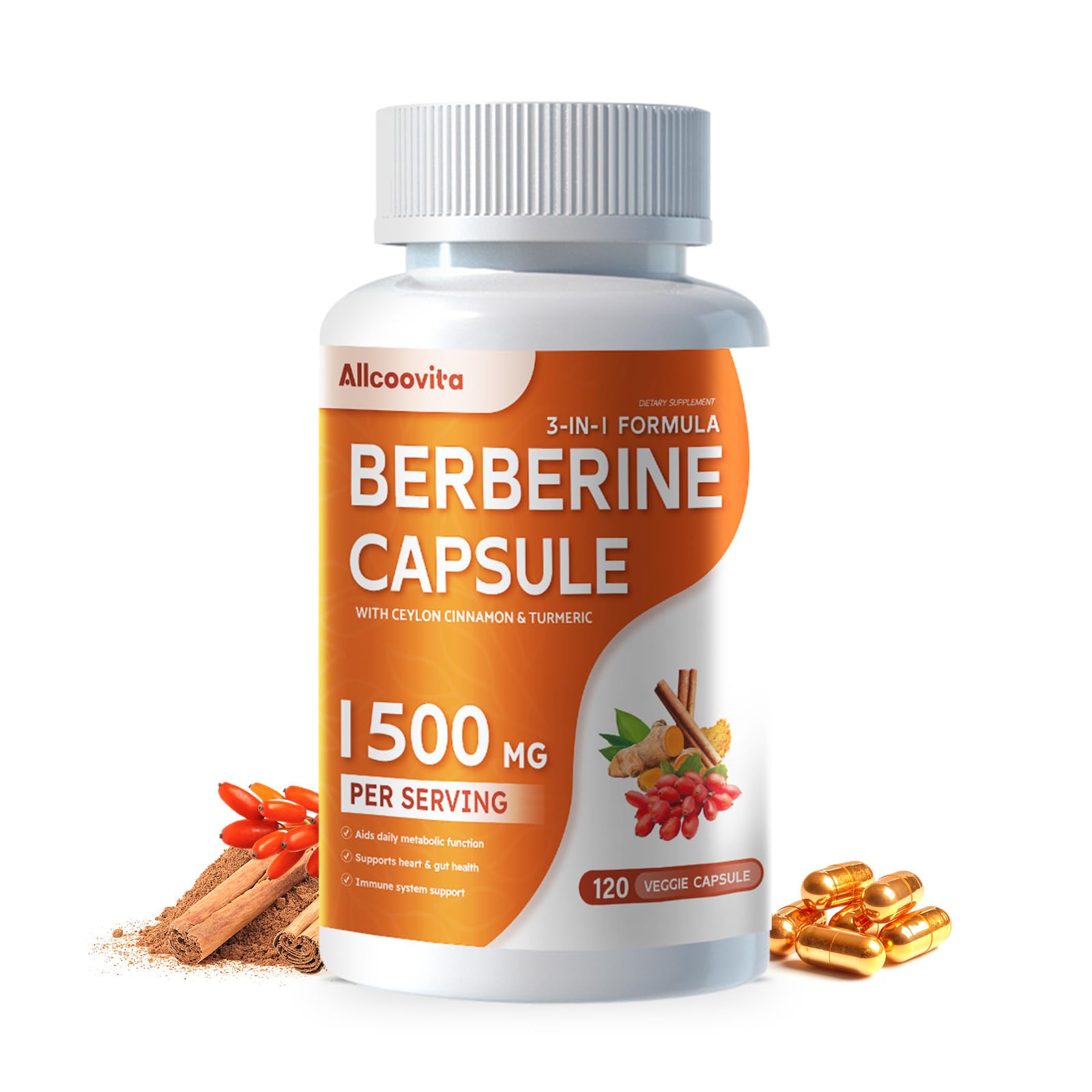 Allcoovita berberine supplement with cinnamon