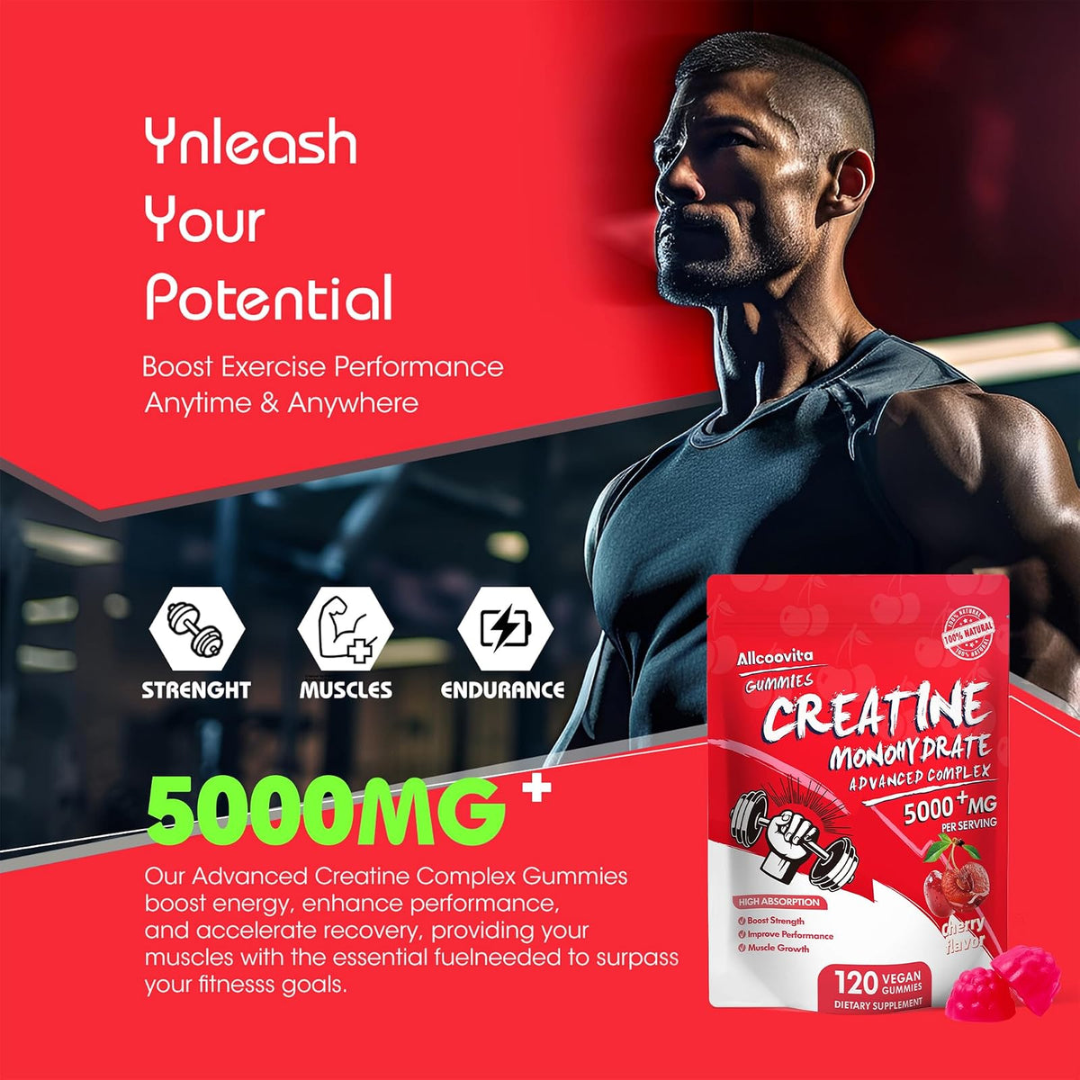 Allcoovita creatine for muscle recovery