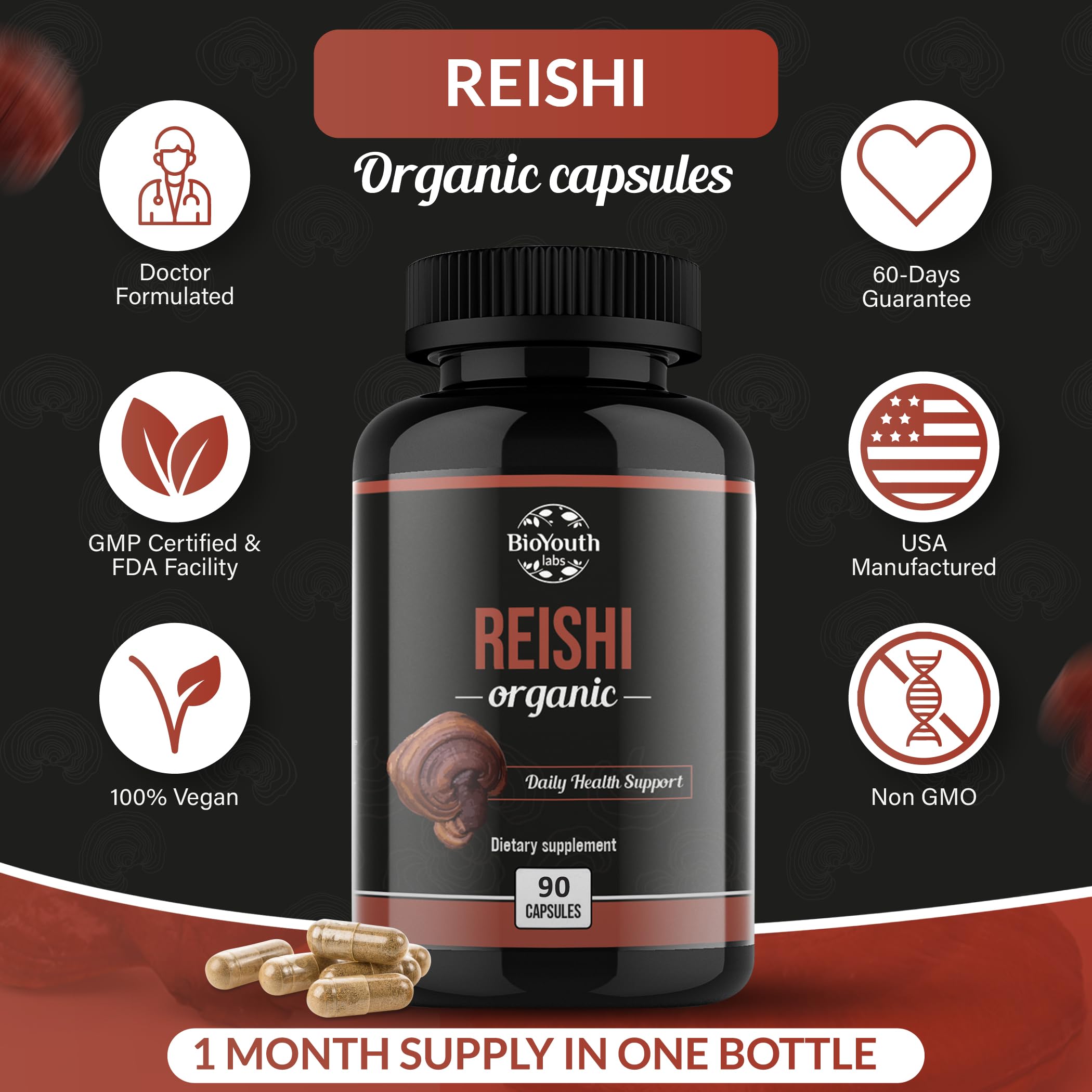 allergen-free reishi capsules for immunity