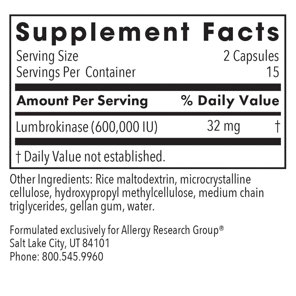 Allergy Research Group Lumbrokinase benefits