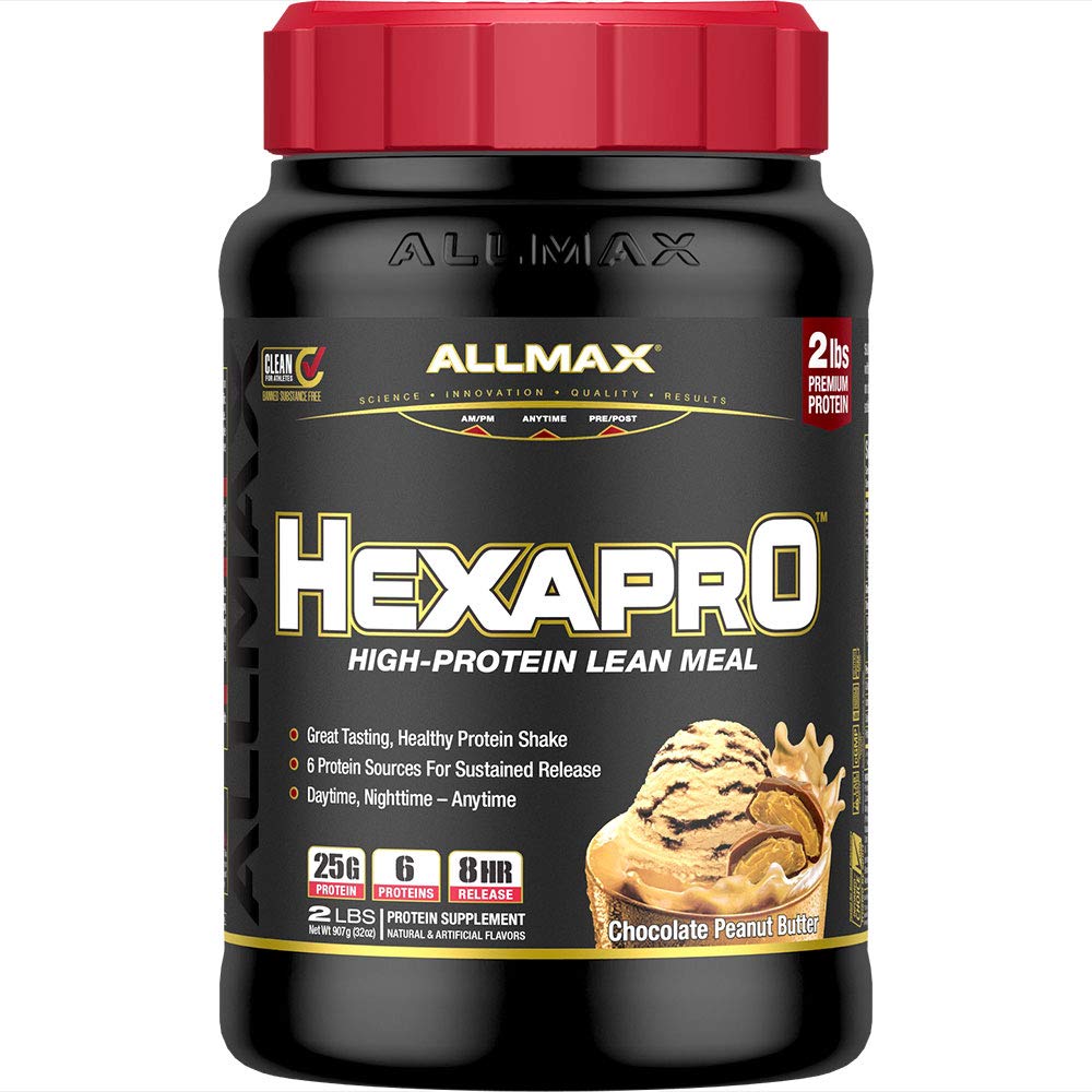 ALLMAX HexaPro chocolate peanut butter protein powder