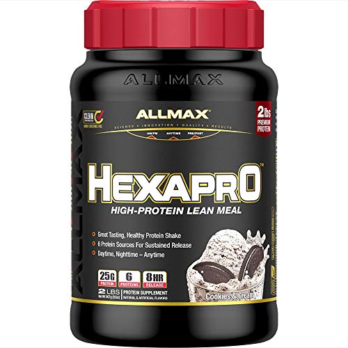 ALLMAX HexaPro protein powder cookies and cream