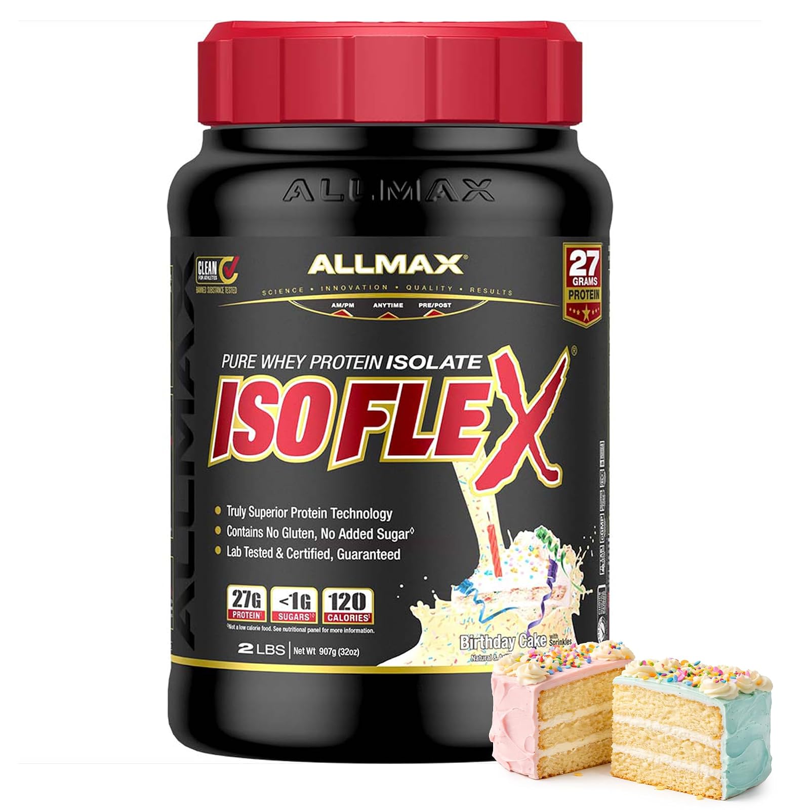 ALLMAX whey protein birthday cake flavour