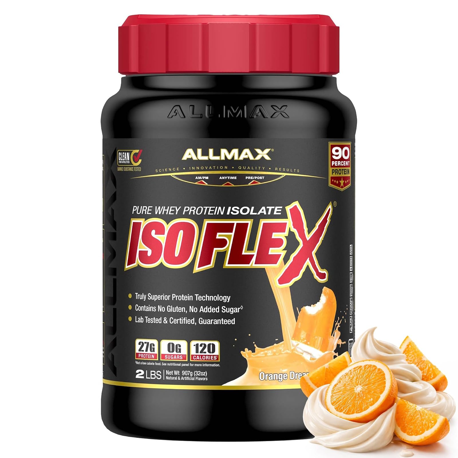 ALLMAX whey protein isolate orange flavour