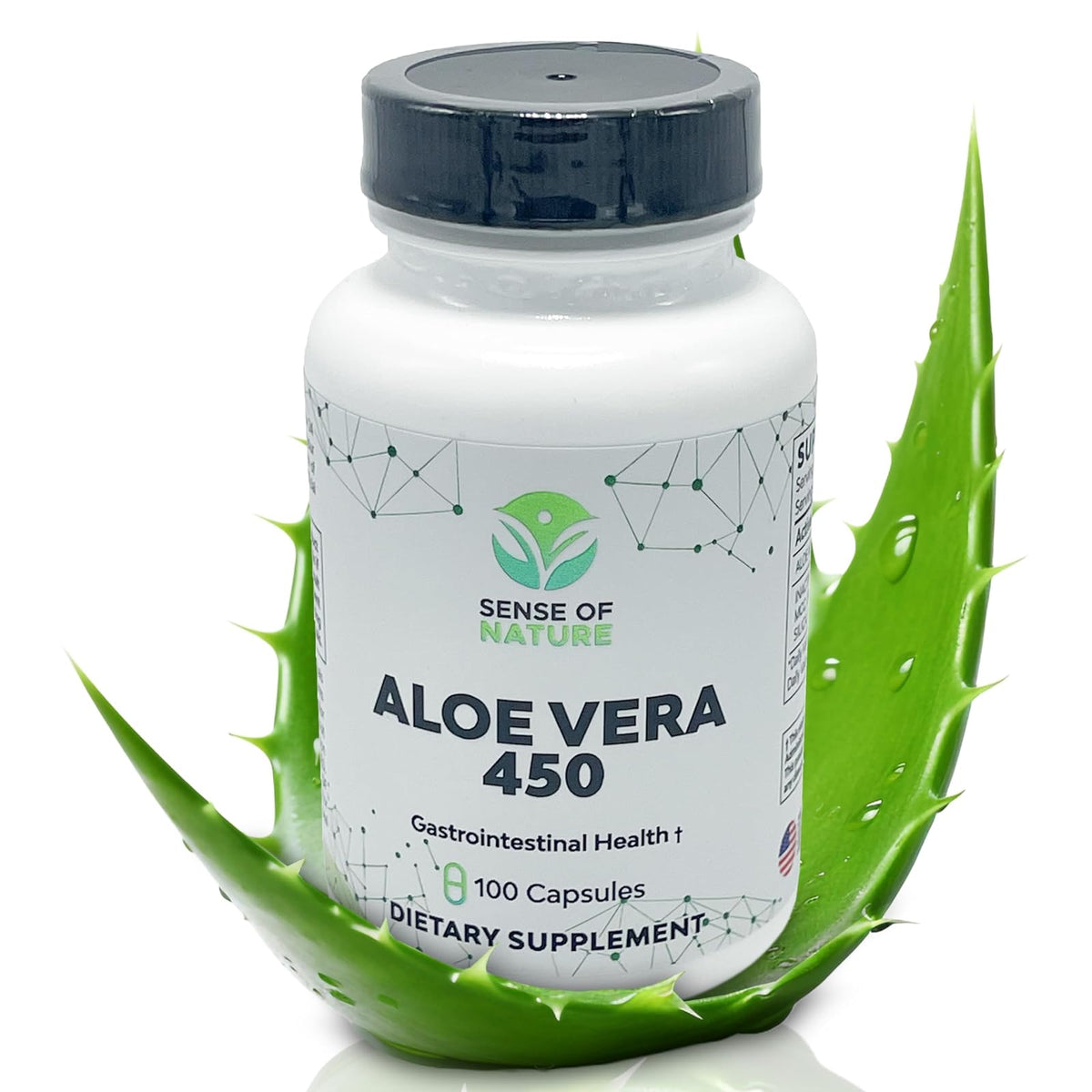 Aloe Vera 450 mg capsules for digestion