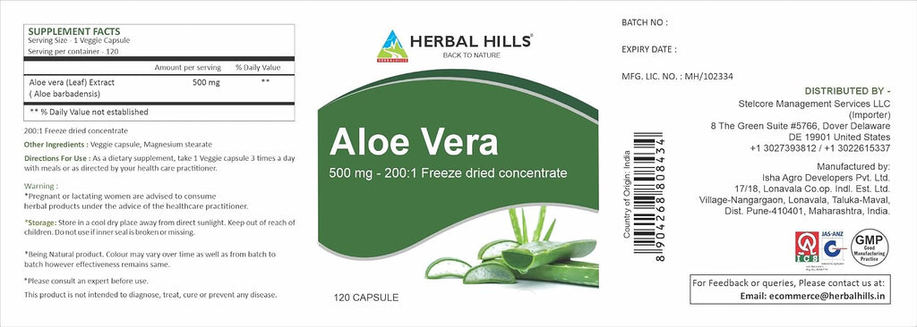 Aloe Vera 500 mg for daily vitality