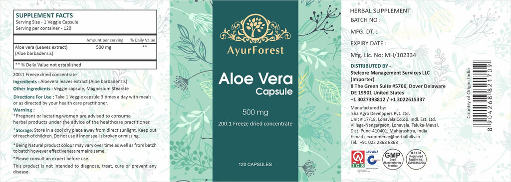 aloe vera capsules for daily nutrition