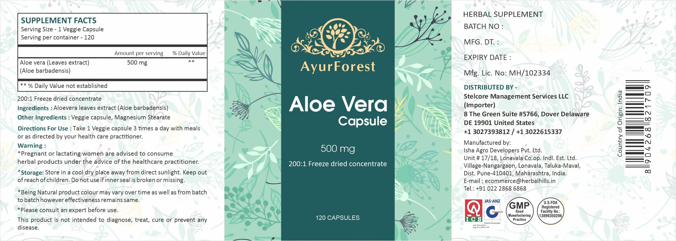 aloe vera capsules for daily nutrition