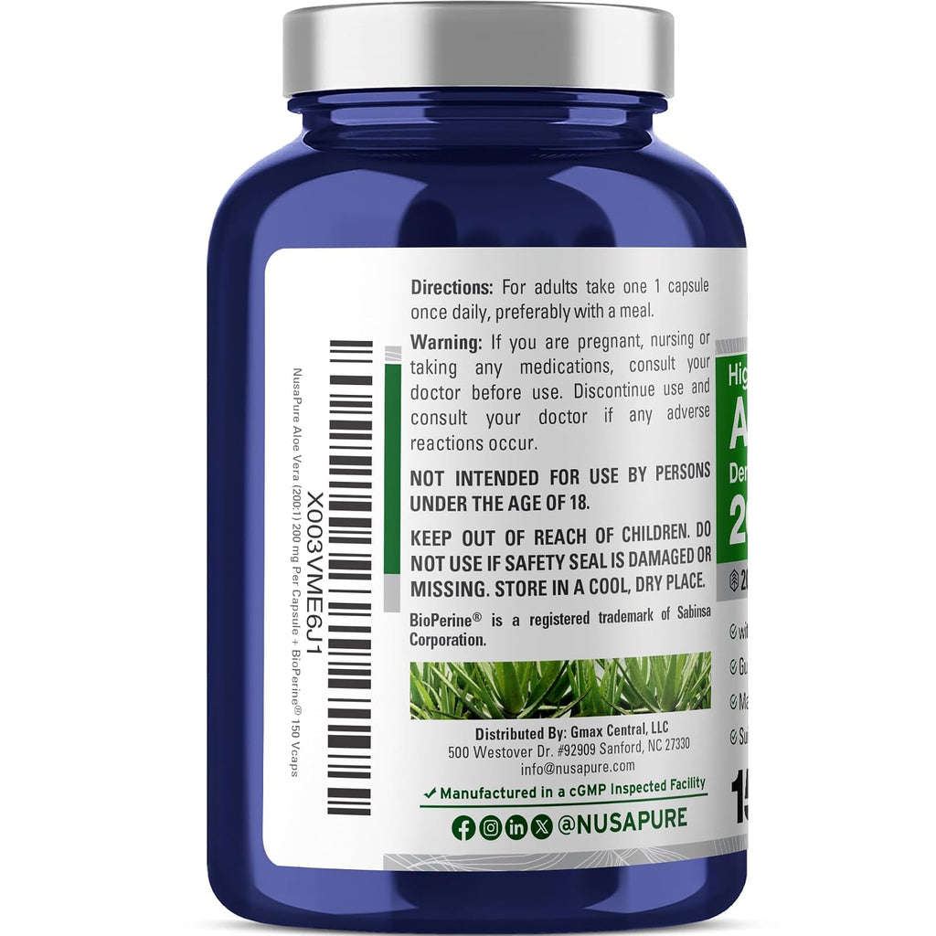 Aloe Vera capsules for digestion