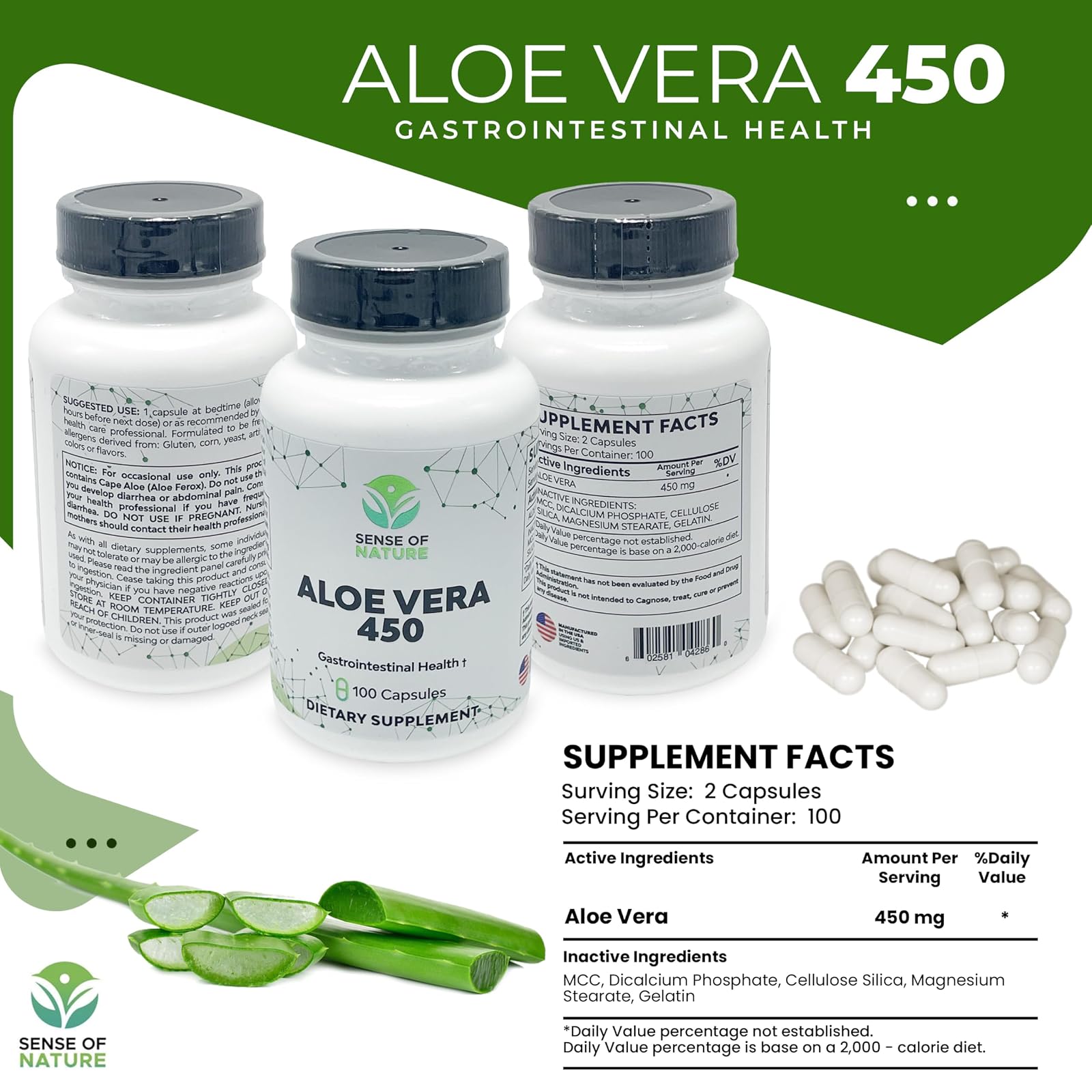 Aloe Vera capsules for immune support