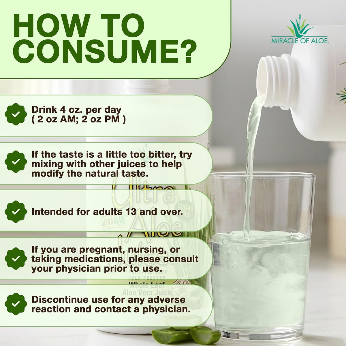 Aloe vera juice for immune support