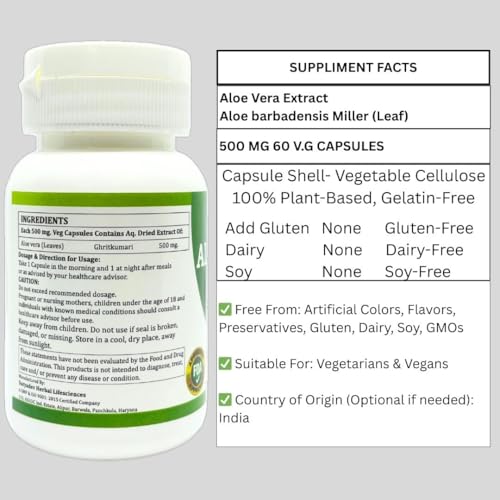 aloe vera leaf supplement features