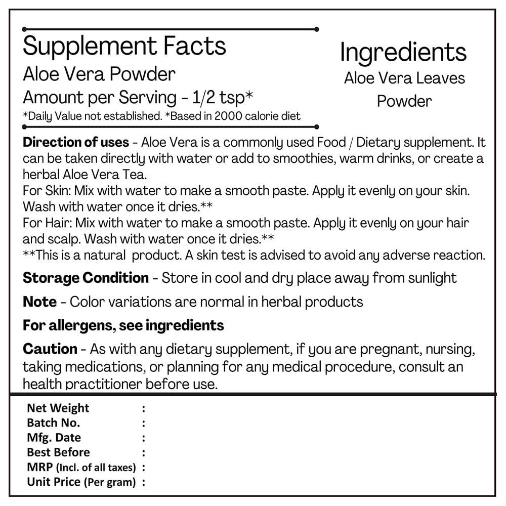 aloe vera powder for smoothies
