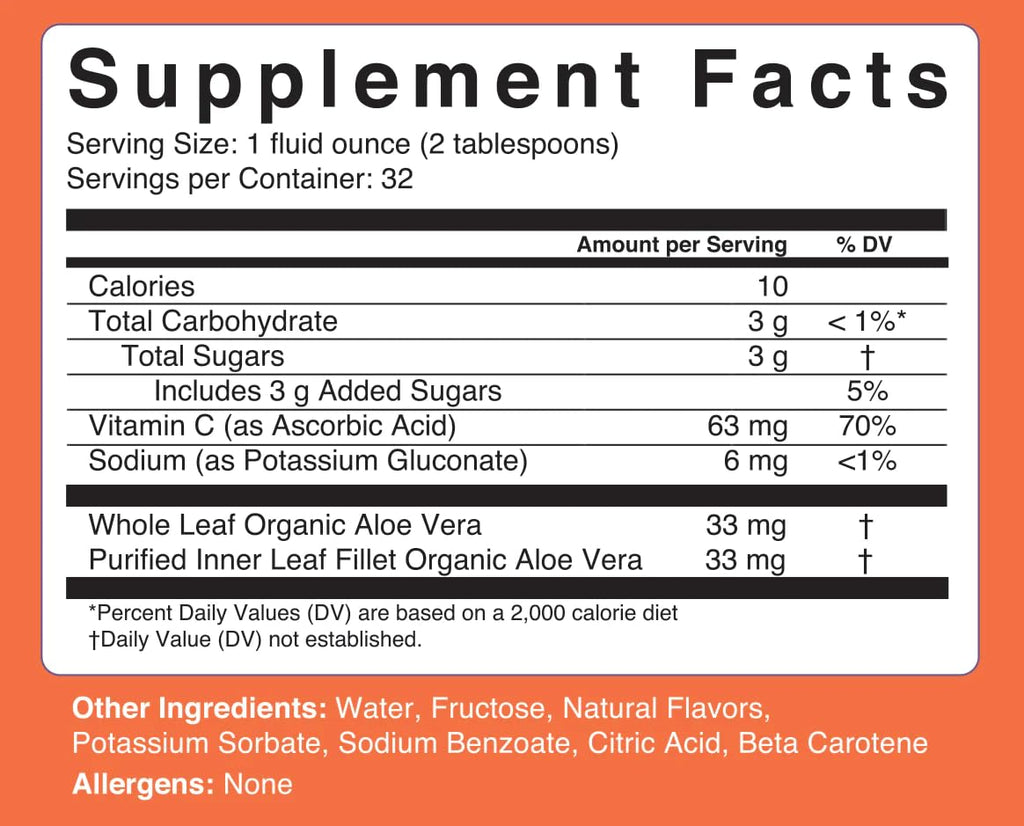 Aloe vera supplement for daily use