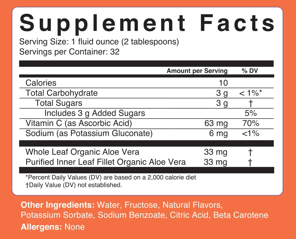 Aloe vera supplement for daily use
