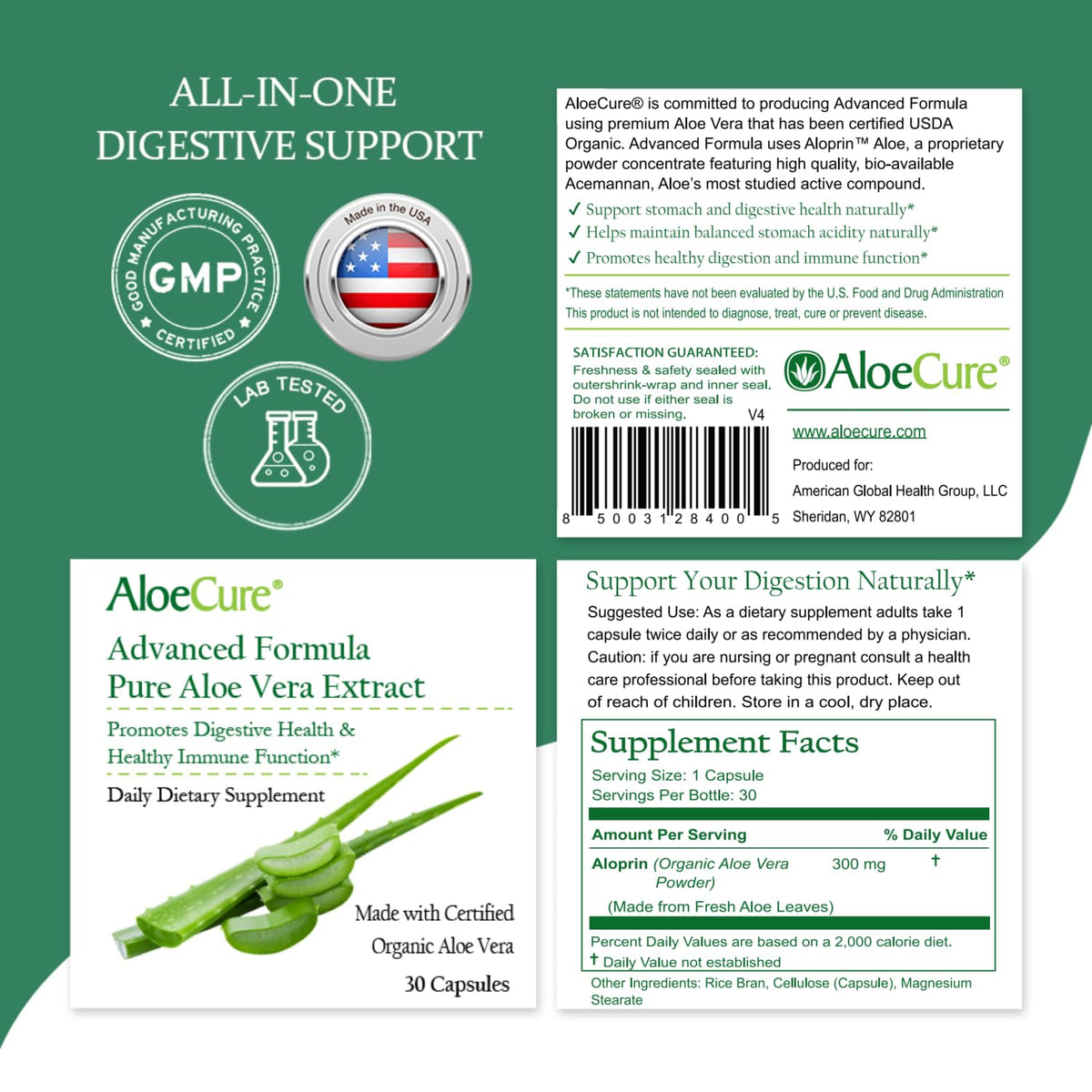 AloeCure 60 capsules for daily use