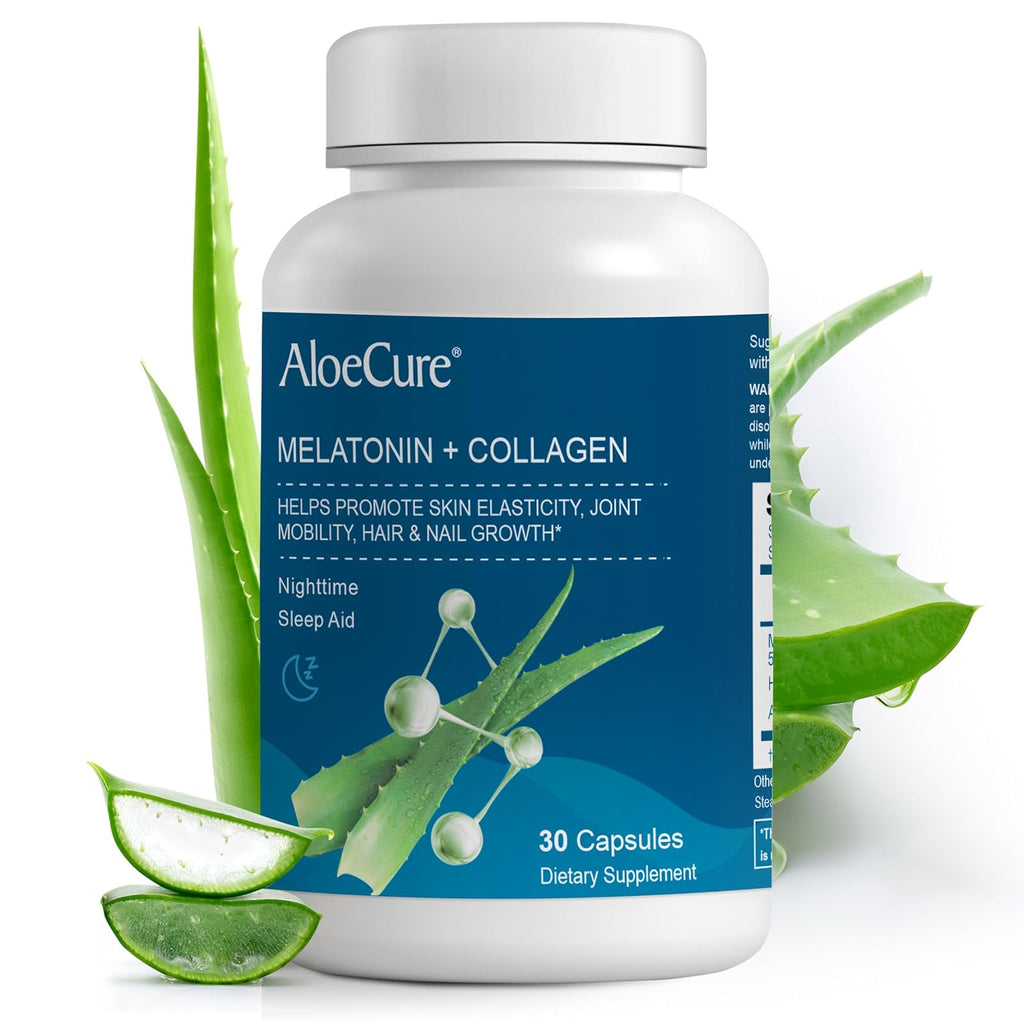 AloeCure melatonin sleep aid capsules