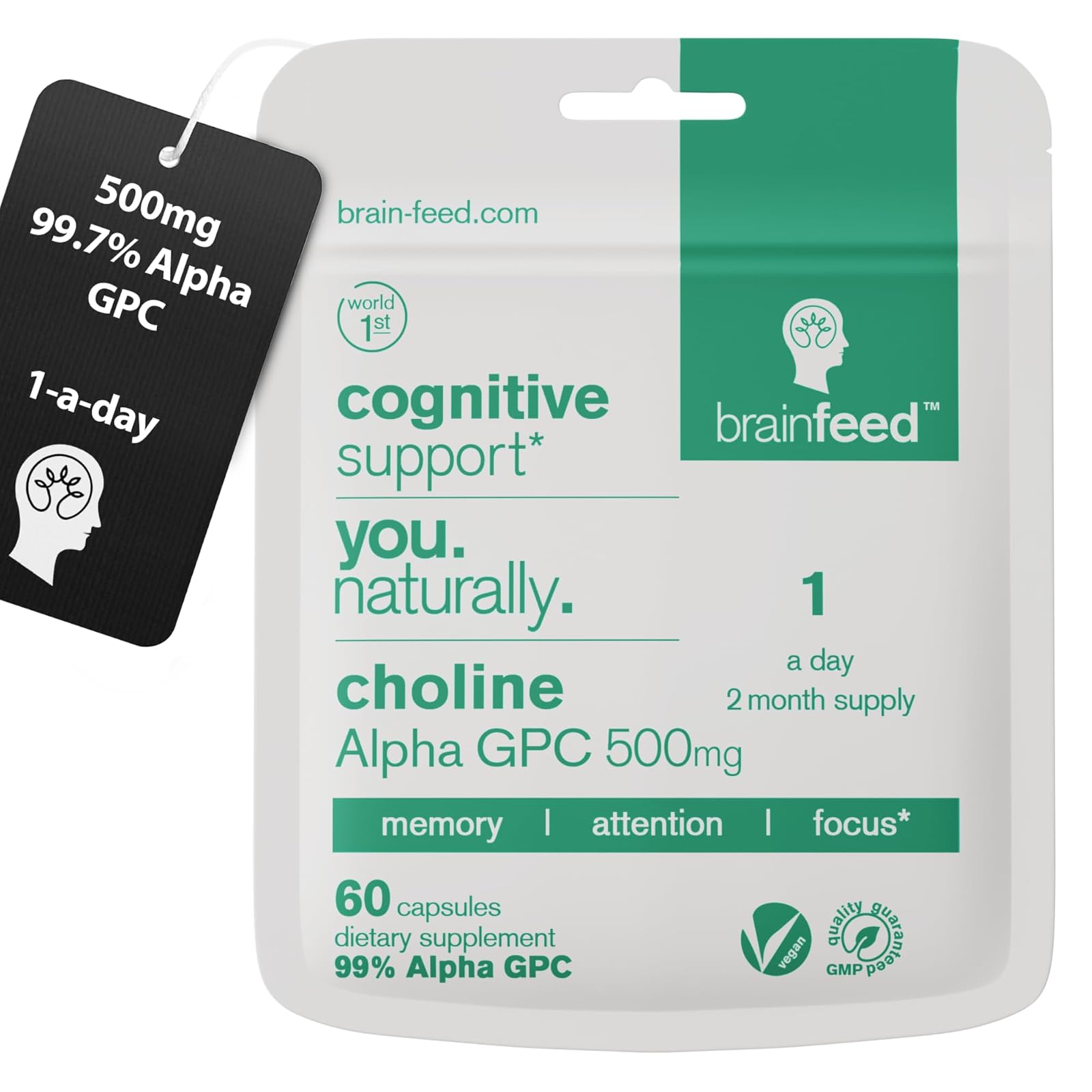 Alpha GPC 500 mg choline capsules