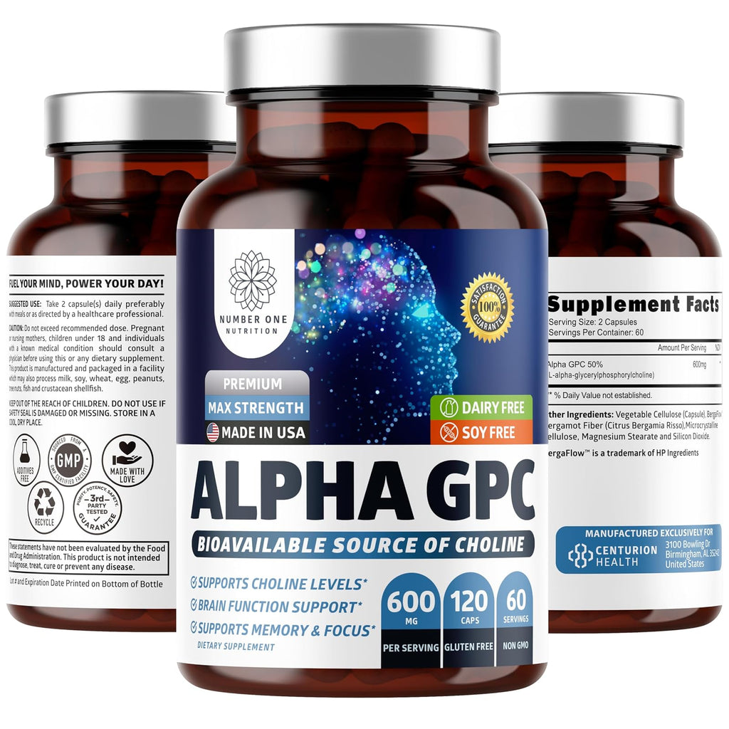 Alpha GPC Choline 600 mg capsules