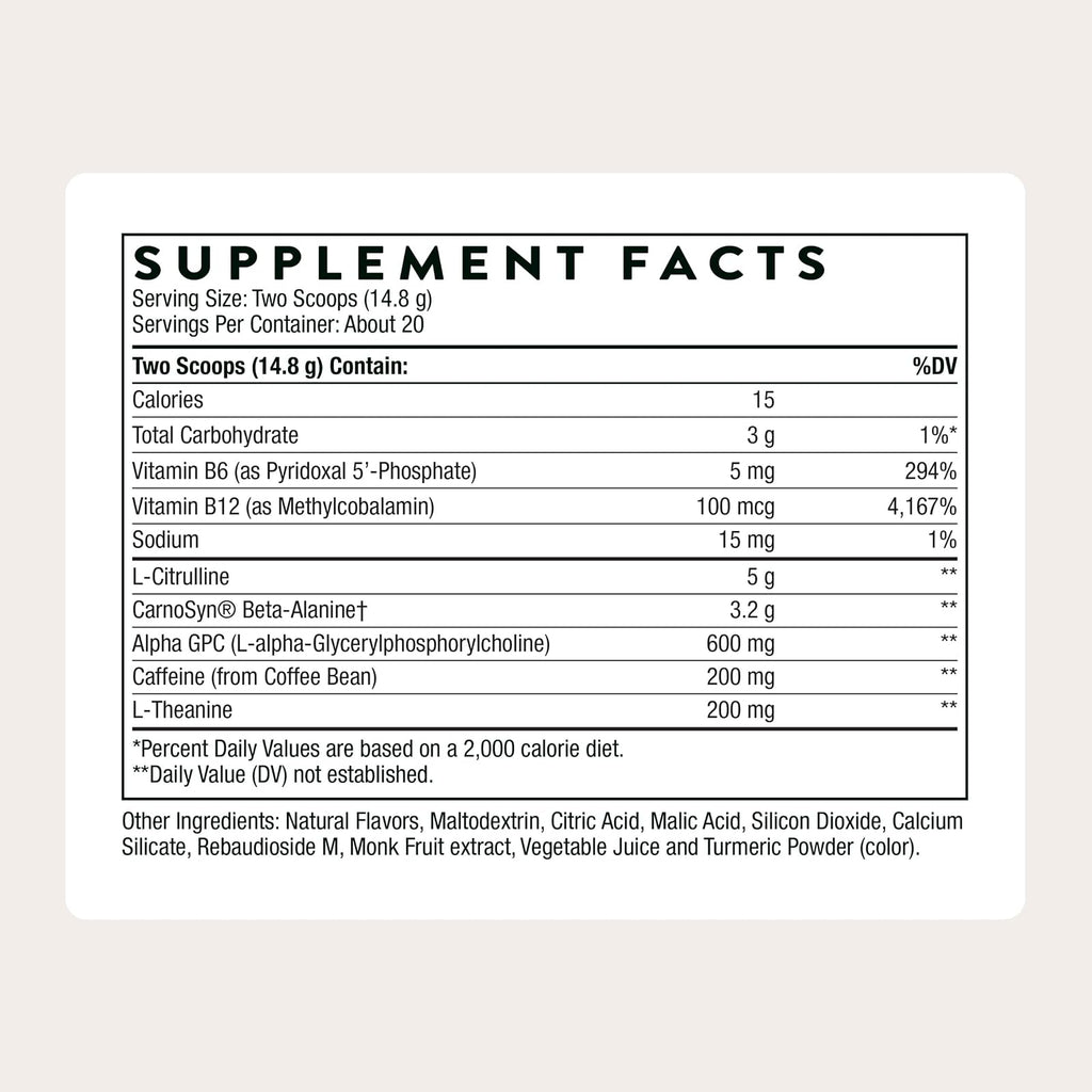 Alpha GPC pre-workout for focus