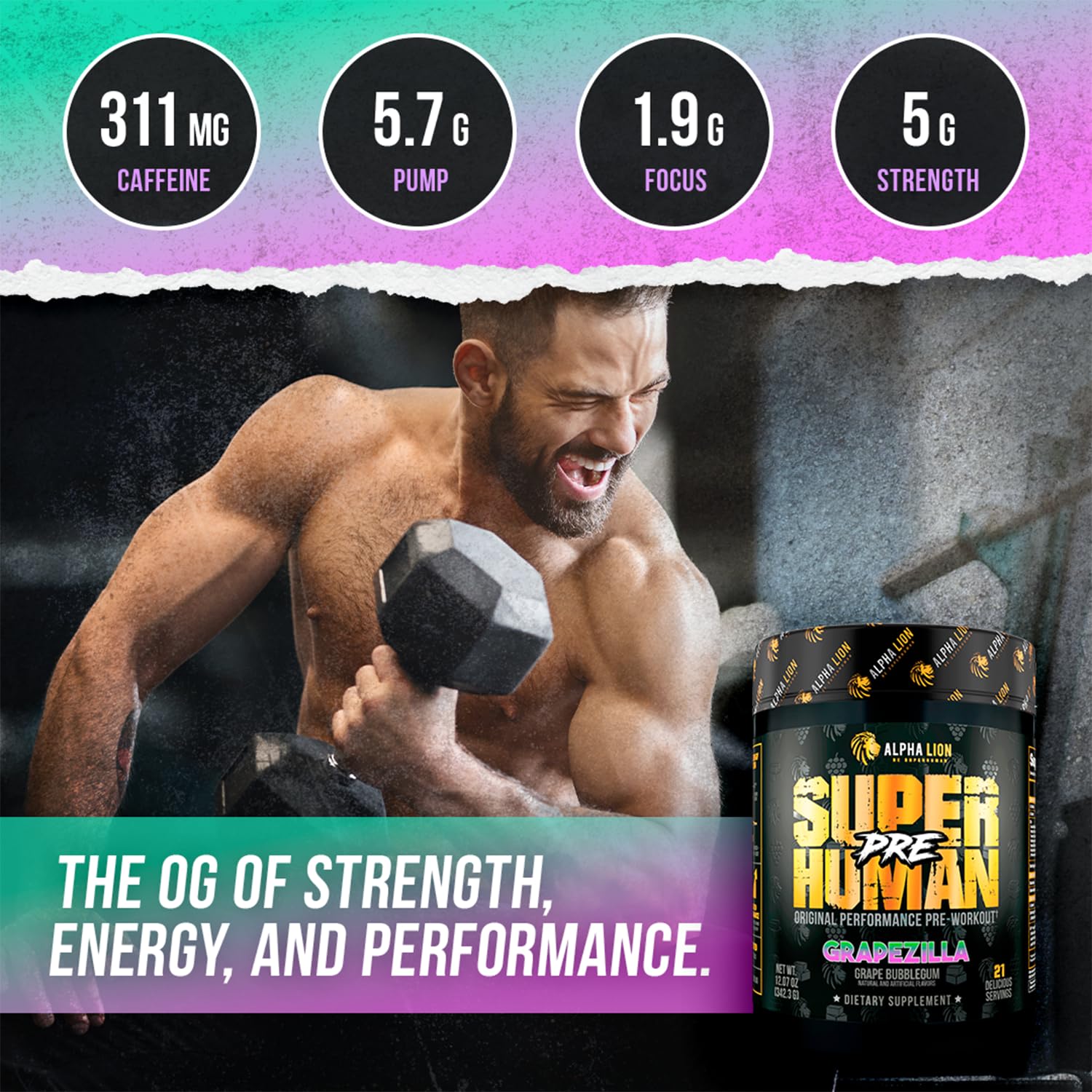 ALPHA LION Superhuman pre-workout supplement