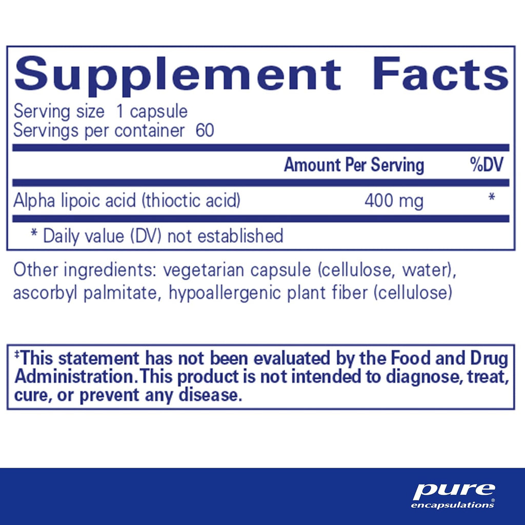 Alpha Lipoic Acid 400 mg capsules