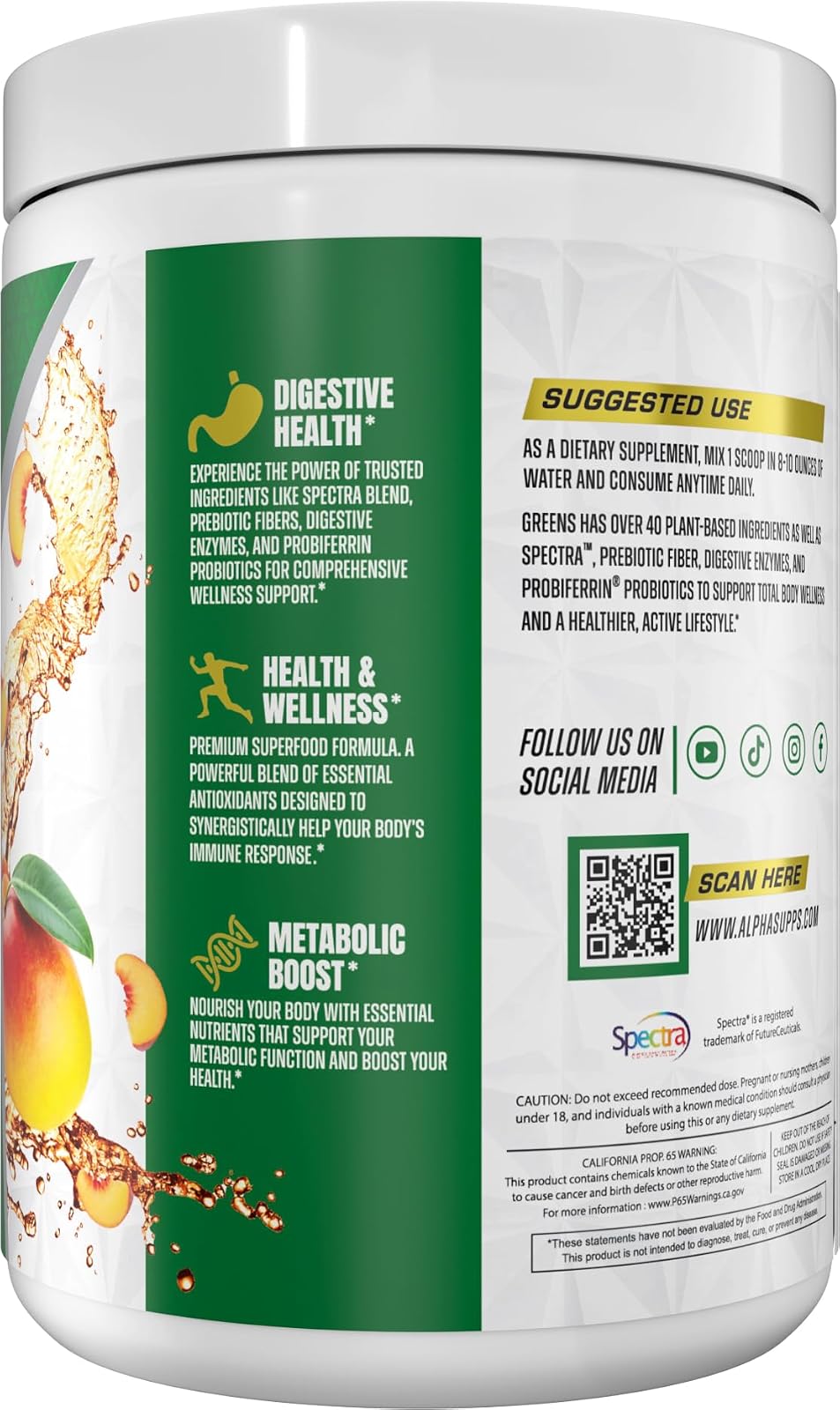 Alpha Supps greens for gut health
