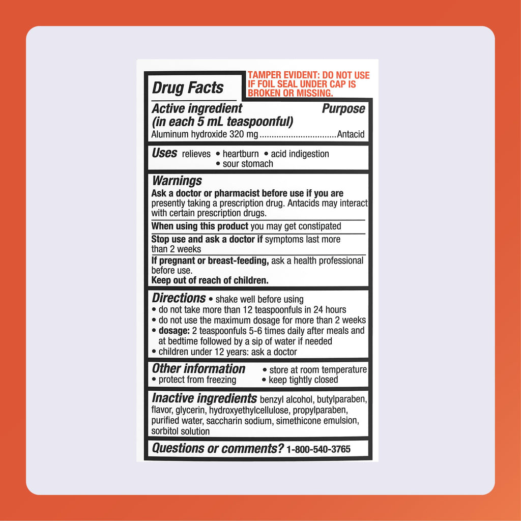 aluminum hydroxide gel for acid reflux