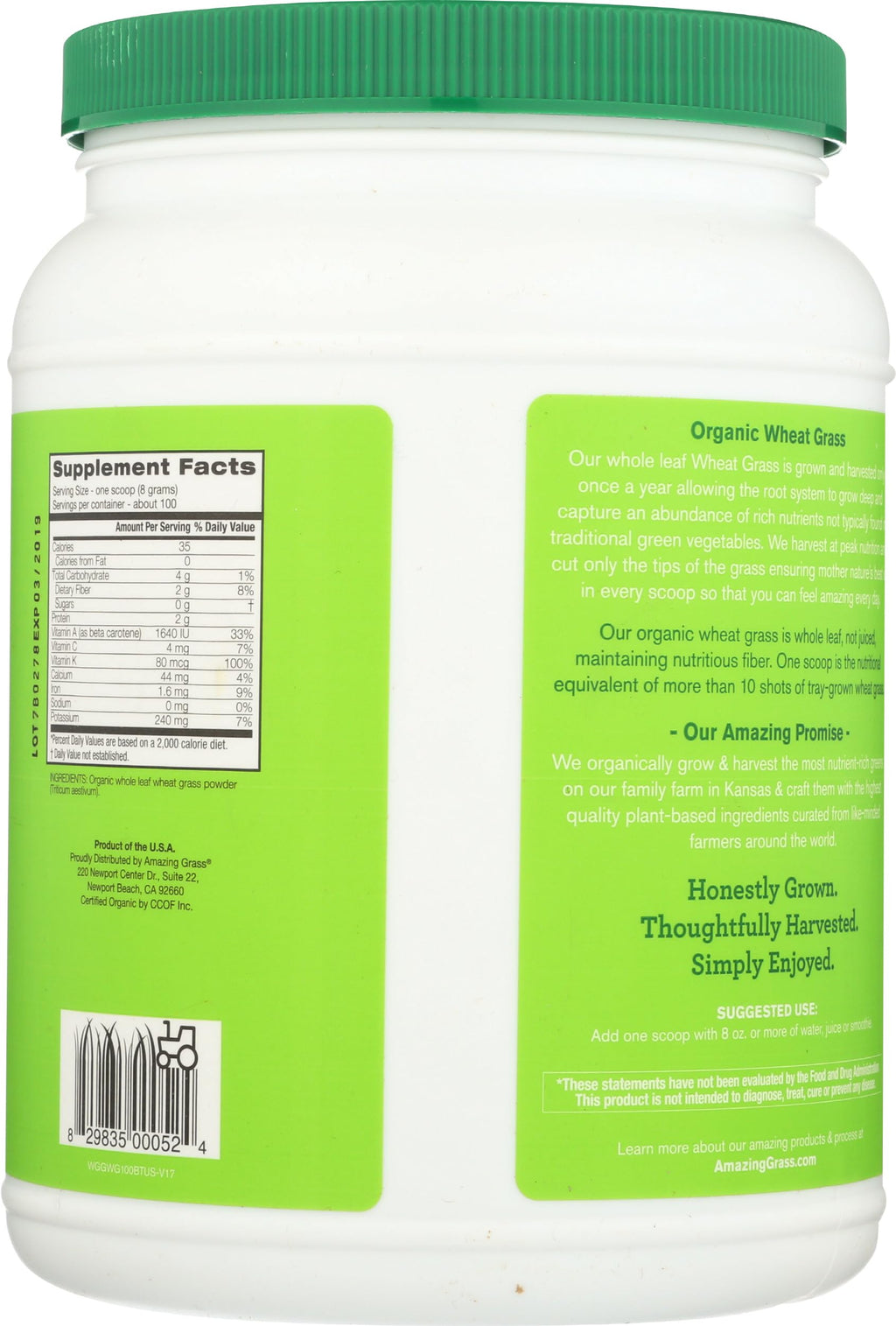 Amazing Grass health supplement powder