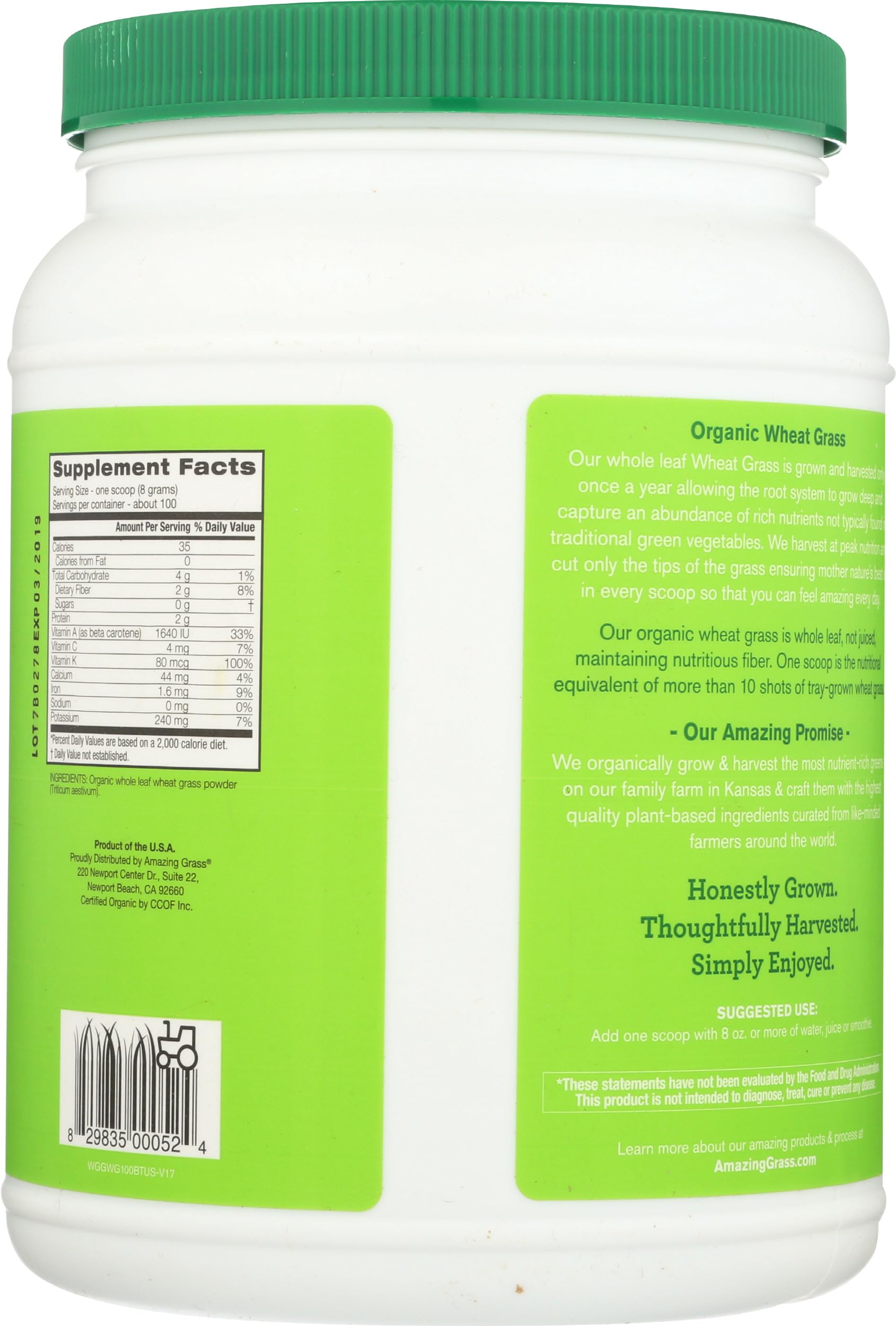 Amazing Grass health supplement powder