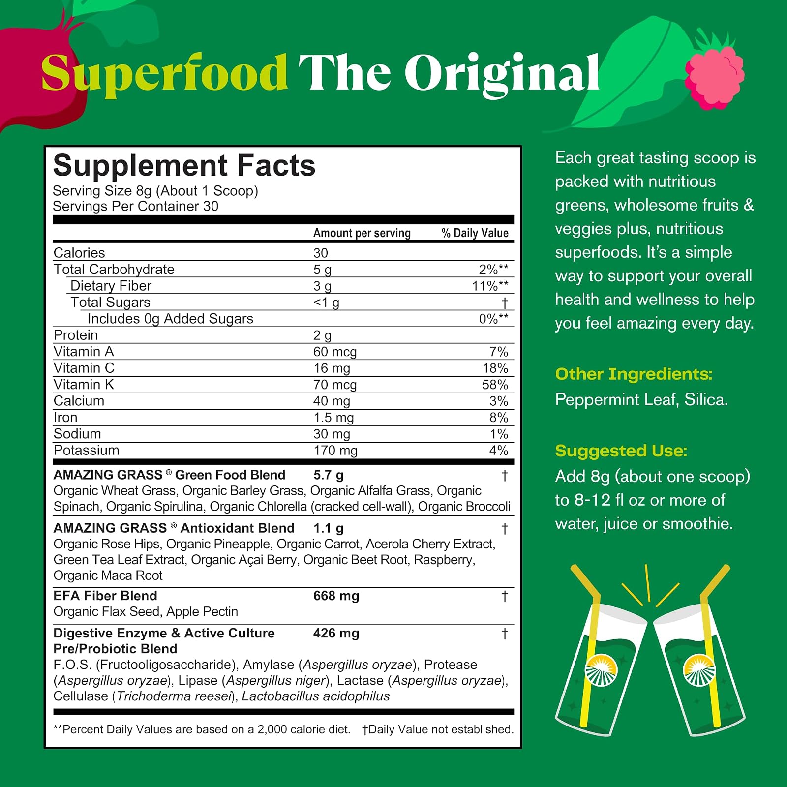 Amazing Grass superfood powder for smoothies