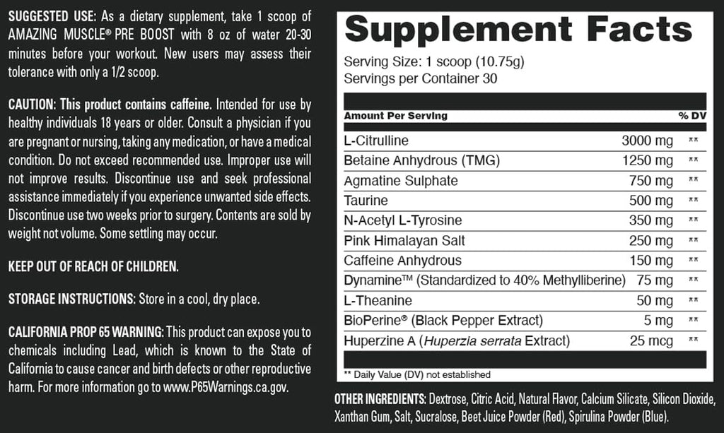 Amazing Muscle pre-boost for endurance