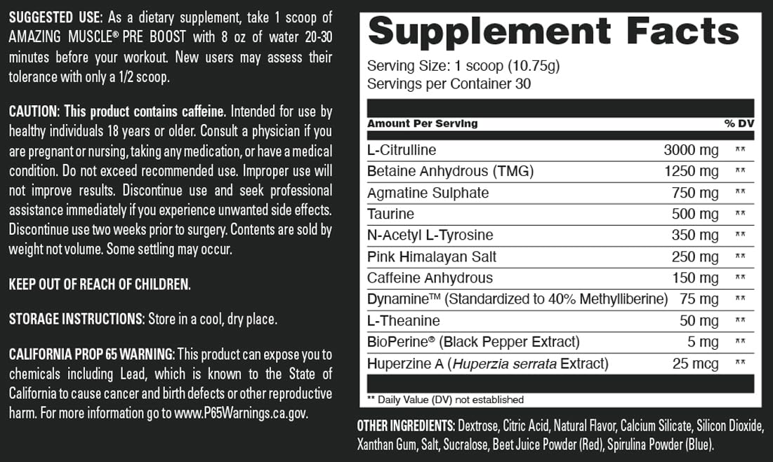 Amazing Muscle pre-boost for endurance