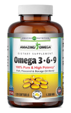 Amazing Omega 3-6-9 softgels for heart health