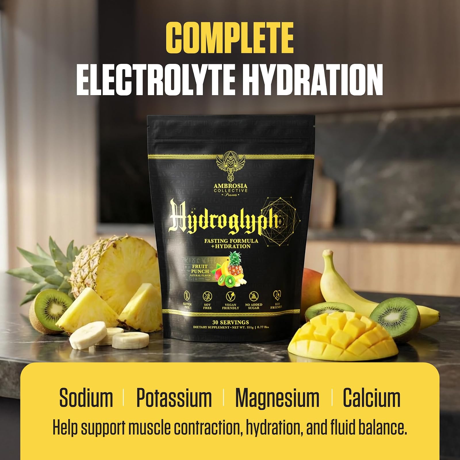 Ambrosia electrolytes powder for fasting support