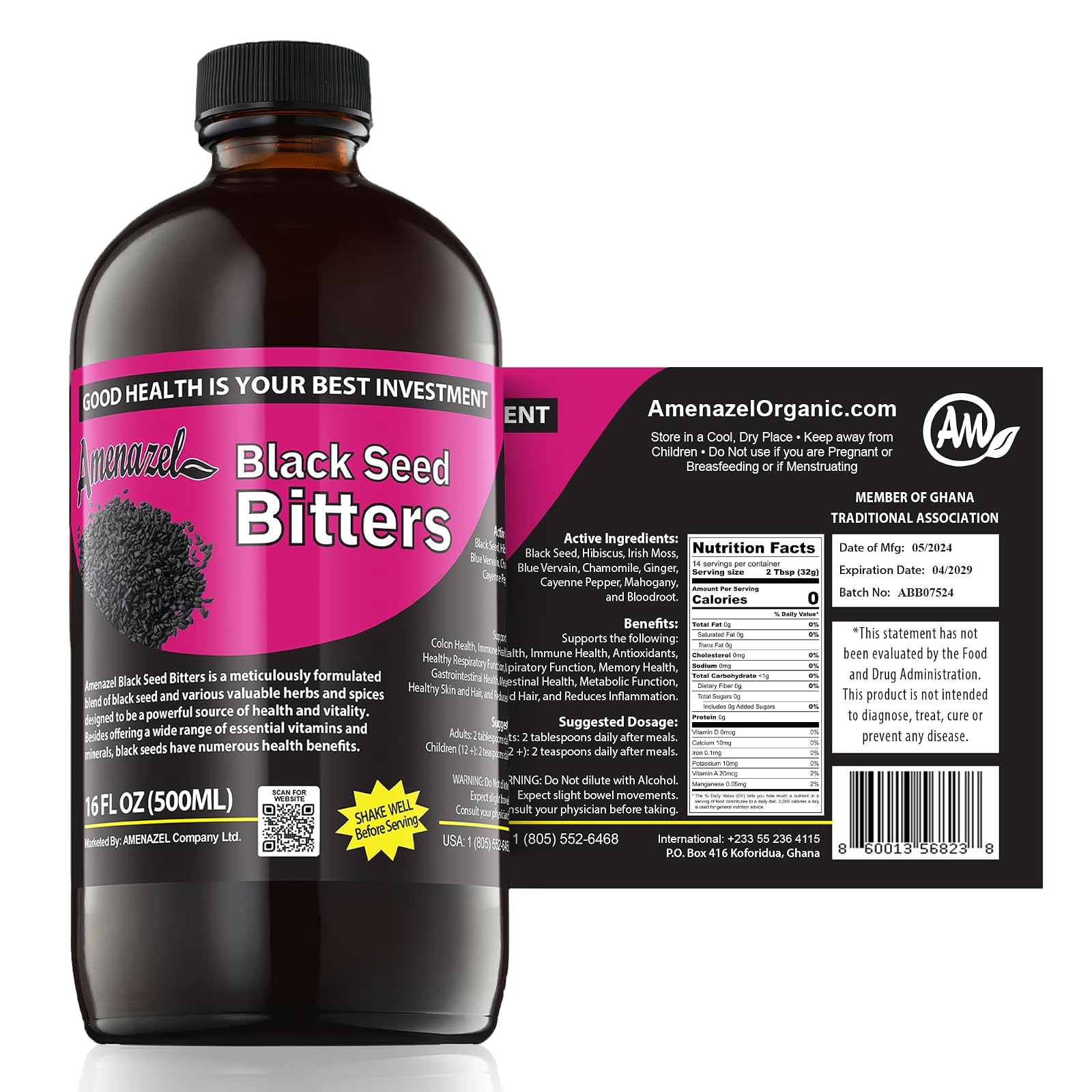 Amenazel Organic Black Seed Bitters benefits