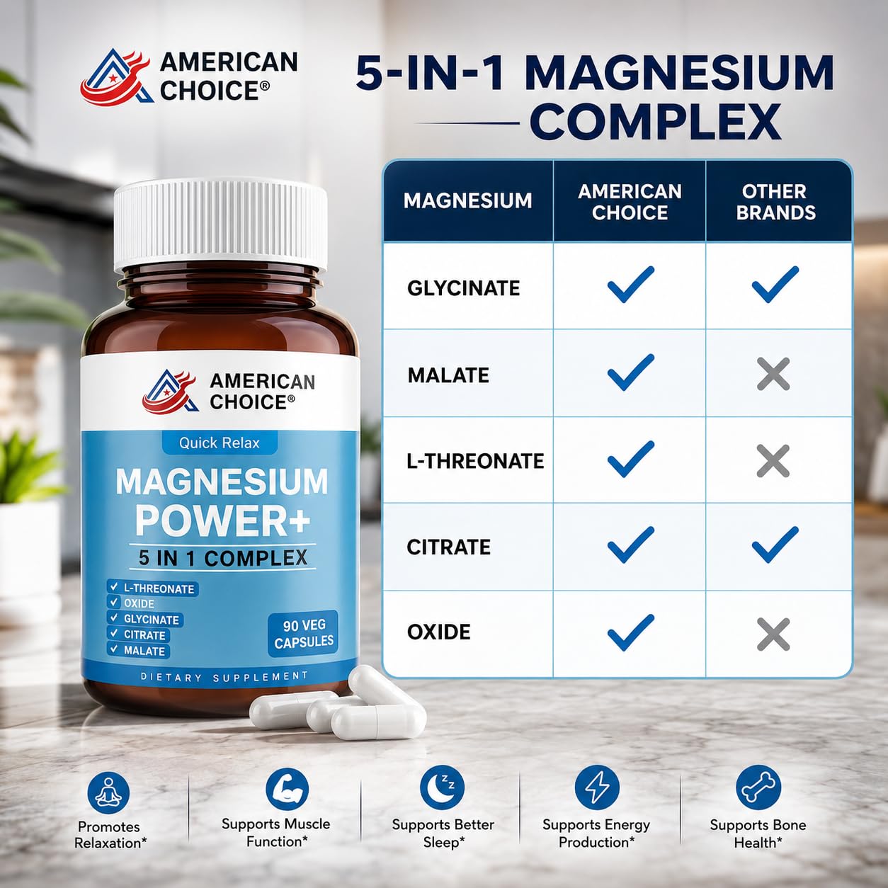 American Choice magnesium for stress relief