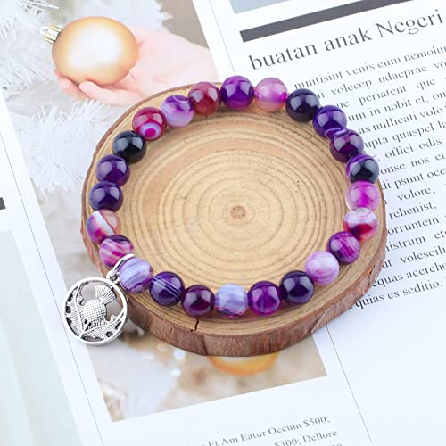 Amethyst bead bracelet for wellness