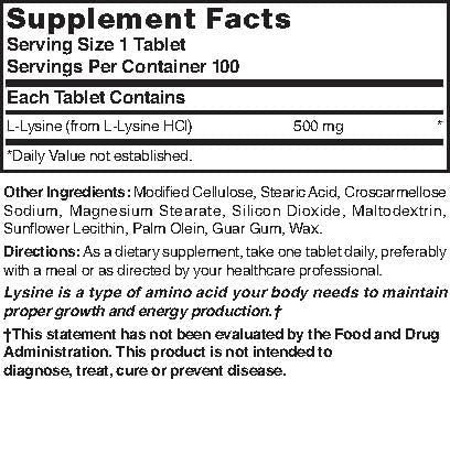 Amino acid supplement for cold sores