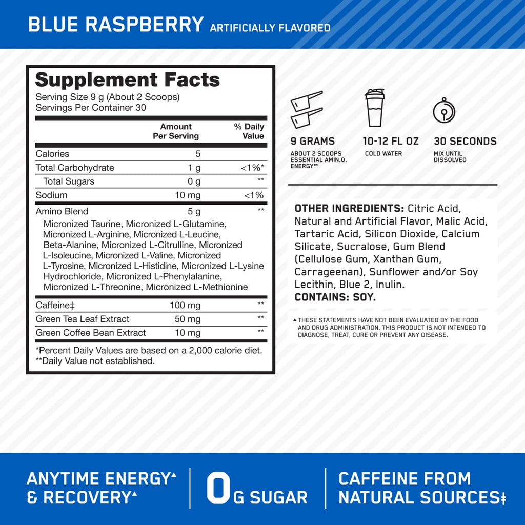 Amino acids for workout recovery
