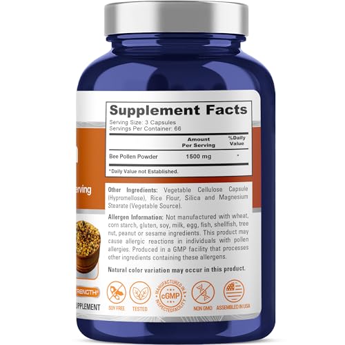 Amino acids in bee pollen capsules